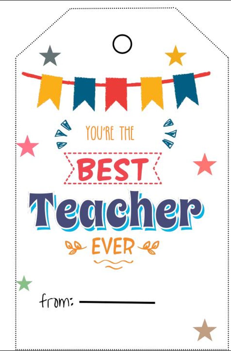 Editable Teacher Thank You Tag – Printable Gift Tag (canva Template) - Etsy