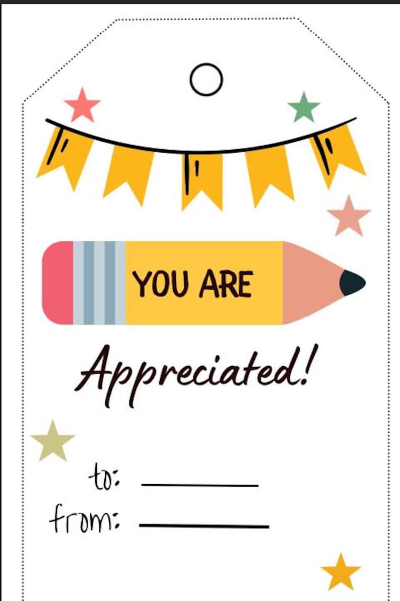 Editable Teacher Thank You Tag – Printable Gift Tag (canva Template) - Etsy