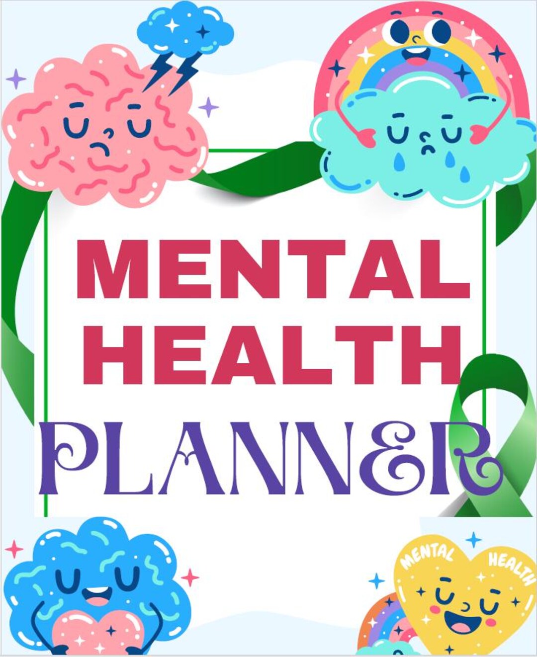 50 Mental Health Sheets Bundle | Digital Printable Planner for Anxiety ...