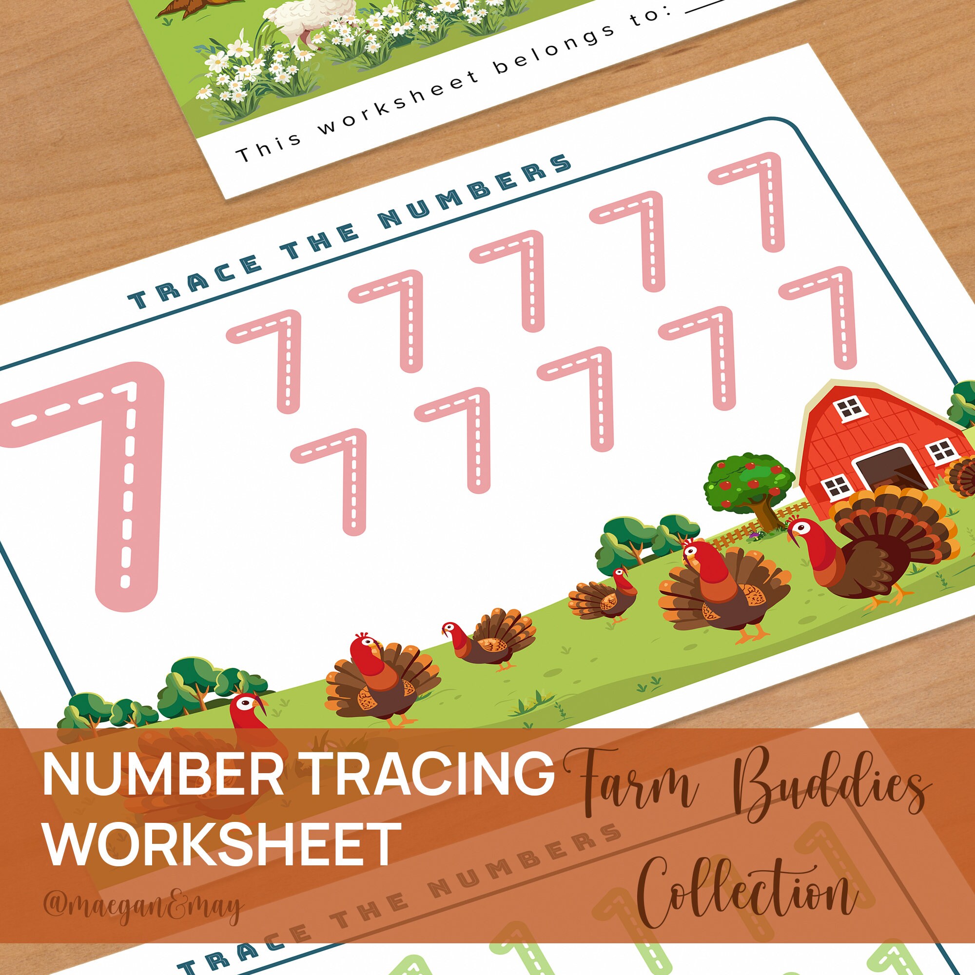 Number Tracing Worksheet, Preschool Handwriting Practice Sheets, 1-10 ...