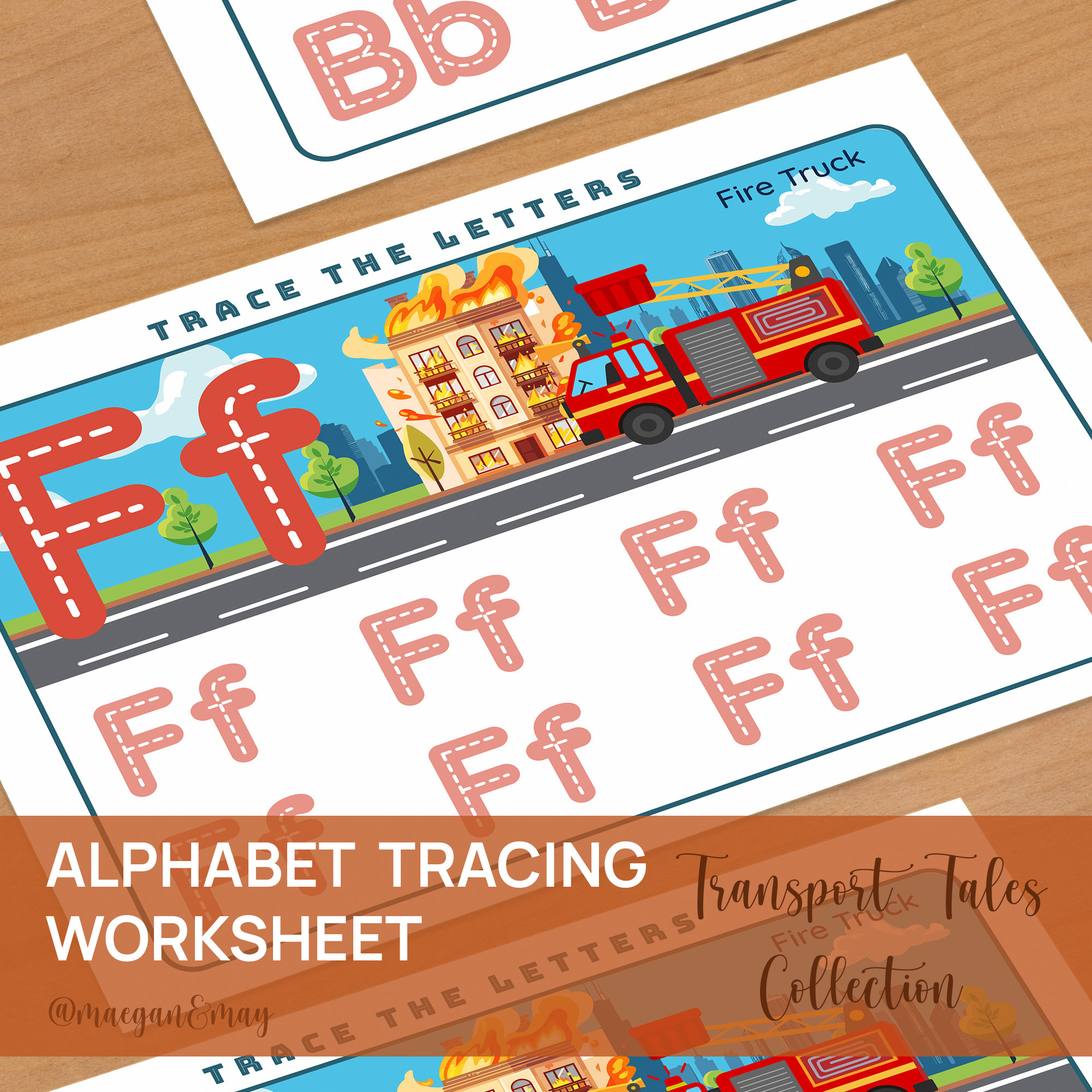 Alphabet Tracing Worksheet, Printable Vehicle Themed Handwriting Letter ...