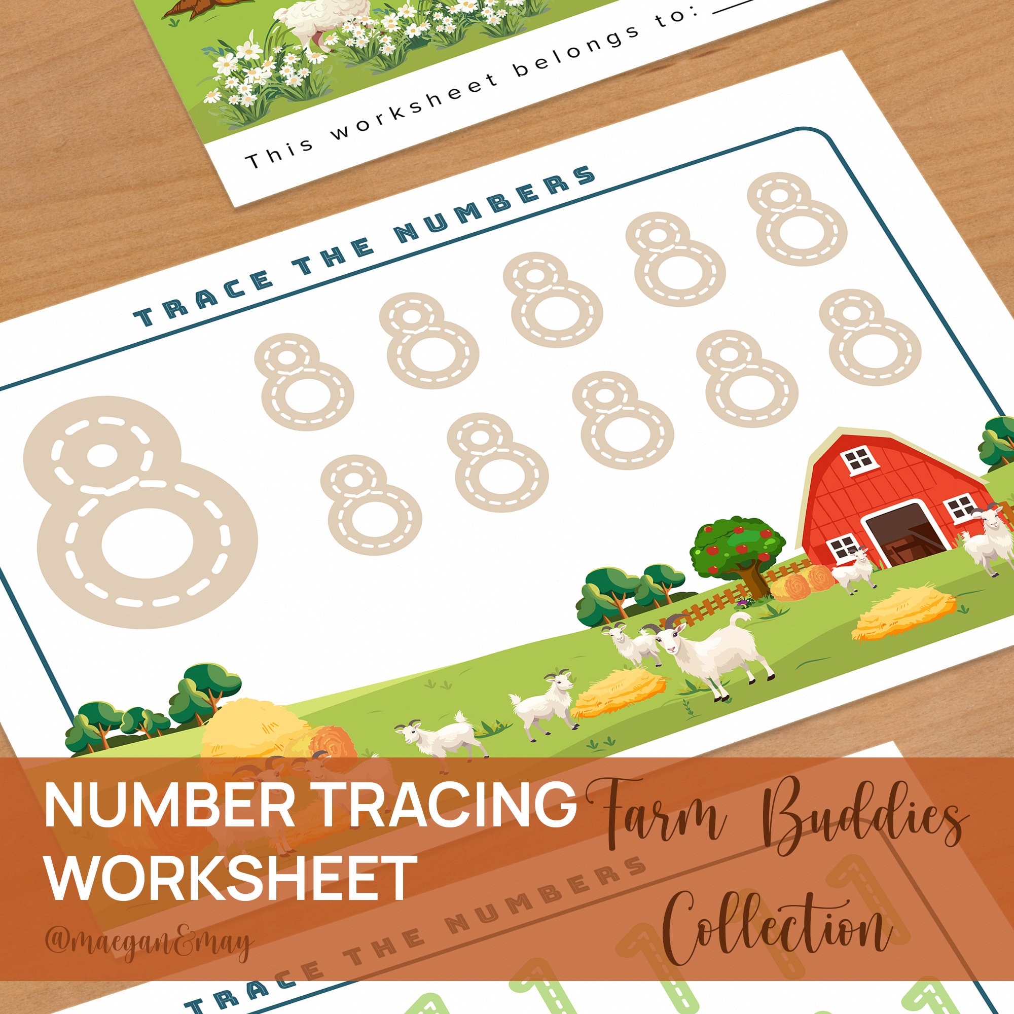 Number Tracing Worksheet, Preschool Handwriting Practice Sheets, 1-10 ...