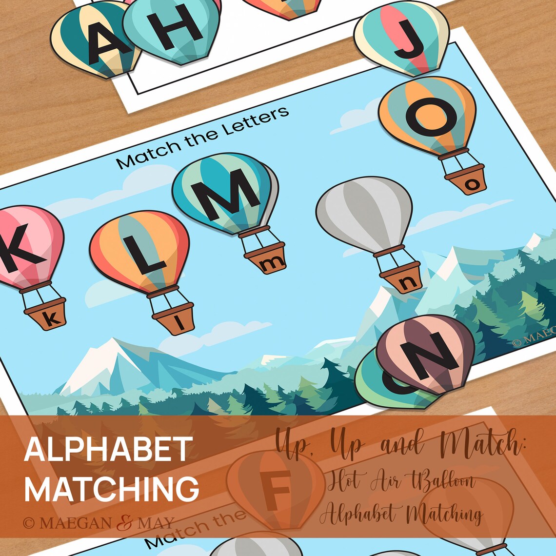 Alphabet Matching Worksheet for Preschoolers, Letter Pairing Activity ...