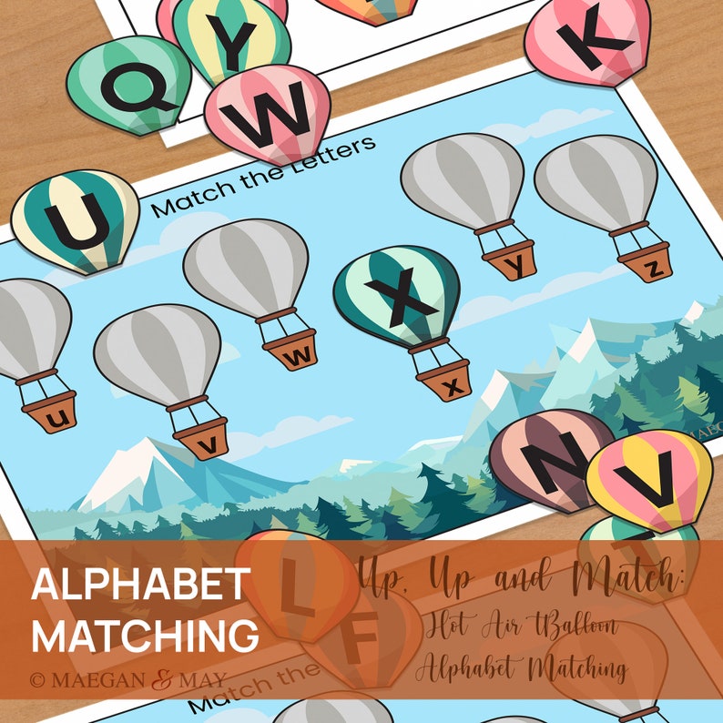Alphabet Matching Worksheet for Preschoolers, Letter Pairing Activity ...