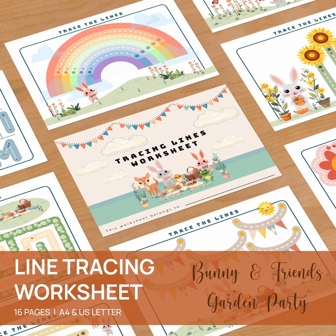 Line Tracing Worksheet for Toddlers, Prewriting Practice Busy Book ...