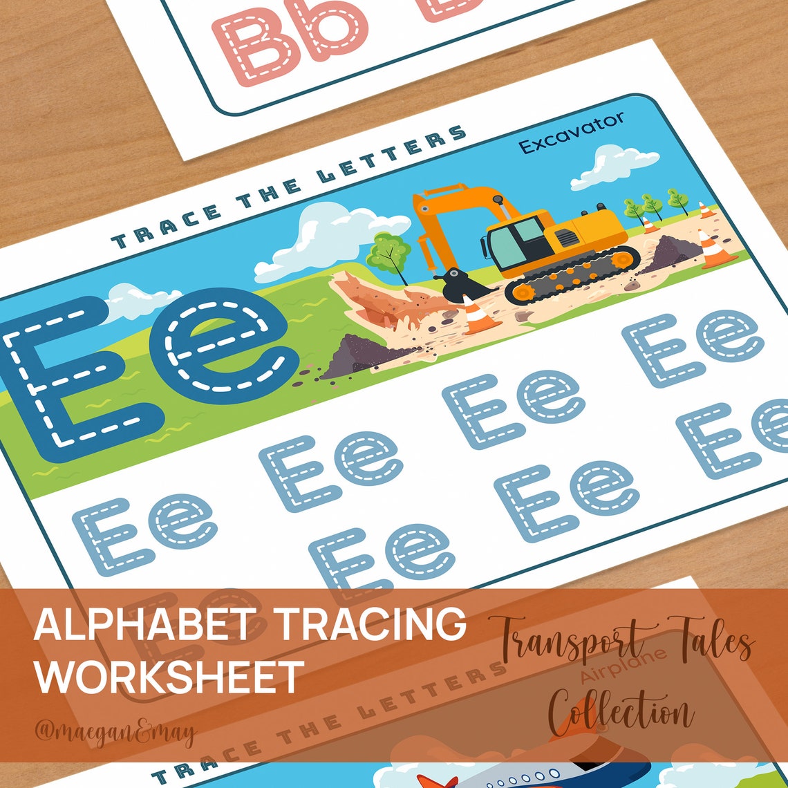 Alphabet Tracing Worksheet, Printable Vehicle Themed Handwriting Letter ...