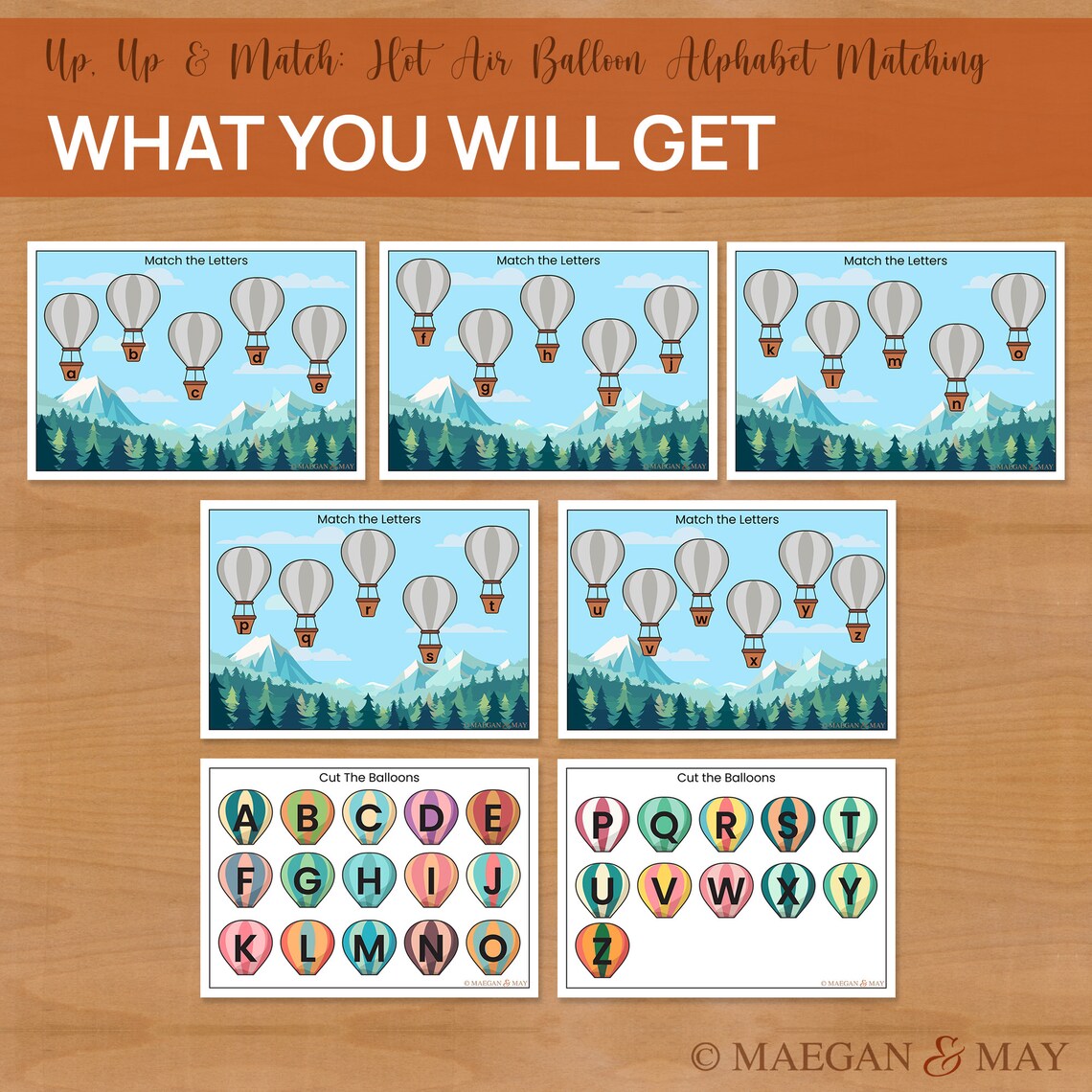 Alphabet Matching Worksheet for Preschoolers, Letter Pairing Activity ...