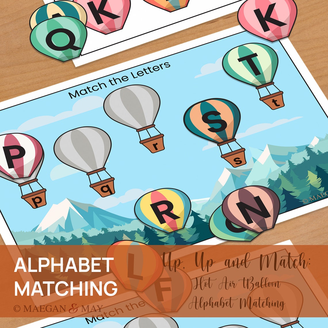 Alphabet Matching Worksheet for Preschoolers, Letter Pairing Activity ...