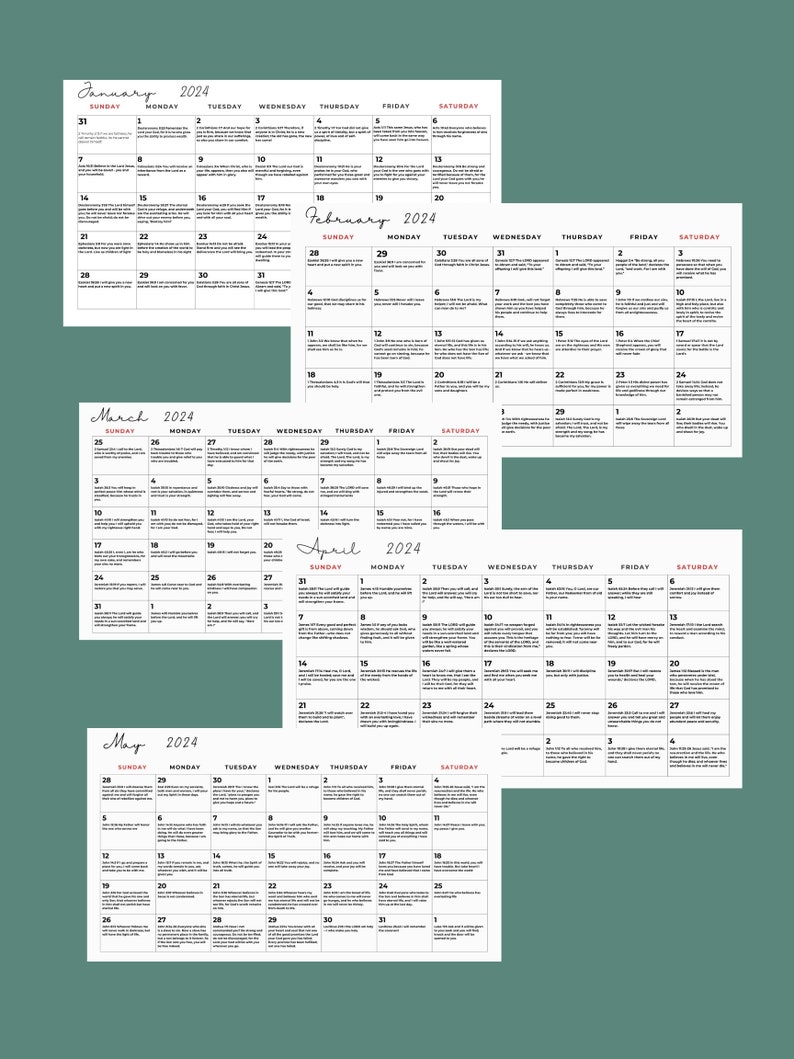 Verse of the Day Calendar 2024 unique Bible Verses for 366 ...
