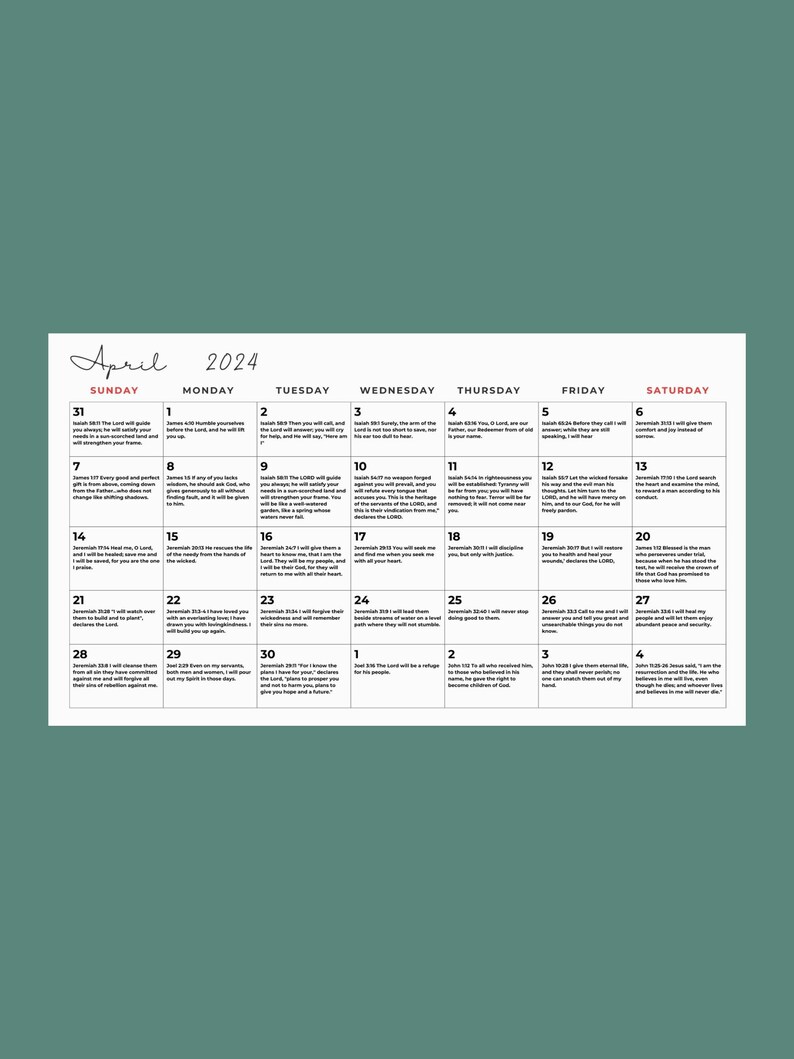 Verse of the Day Calendar 2024 unique Bible Verses for 366 ...