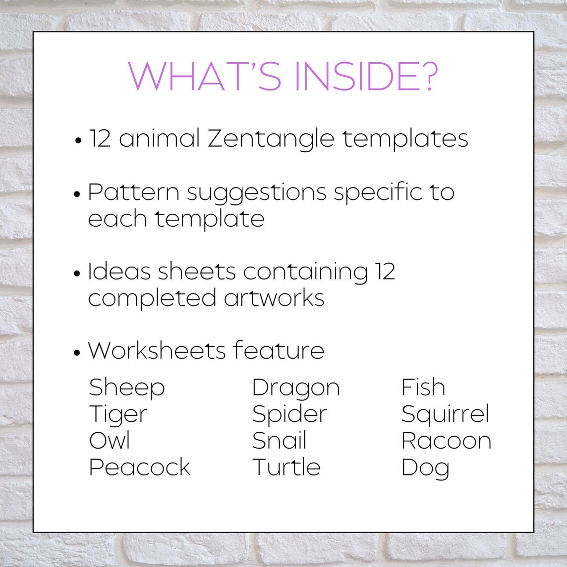 12 Animal Zentangle Templates With Pattern Examples and Ideas Sheet ...