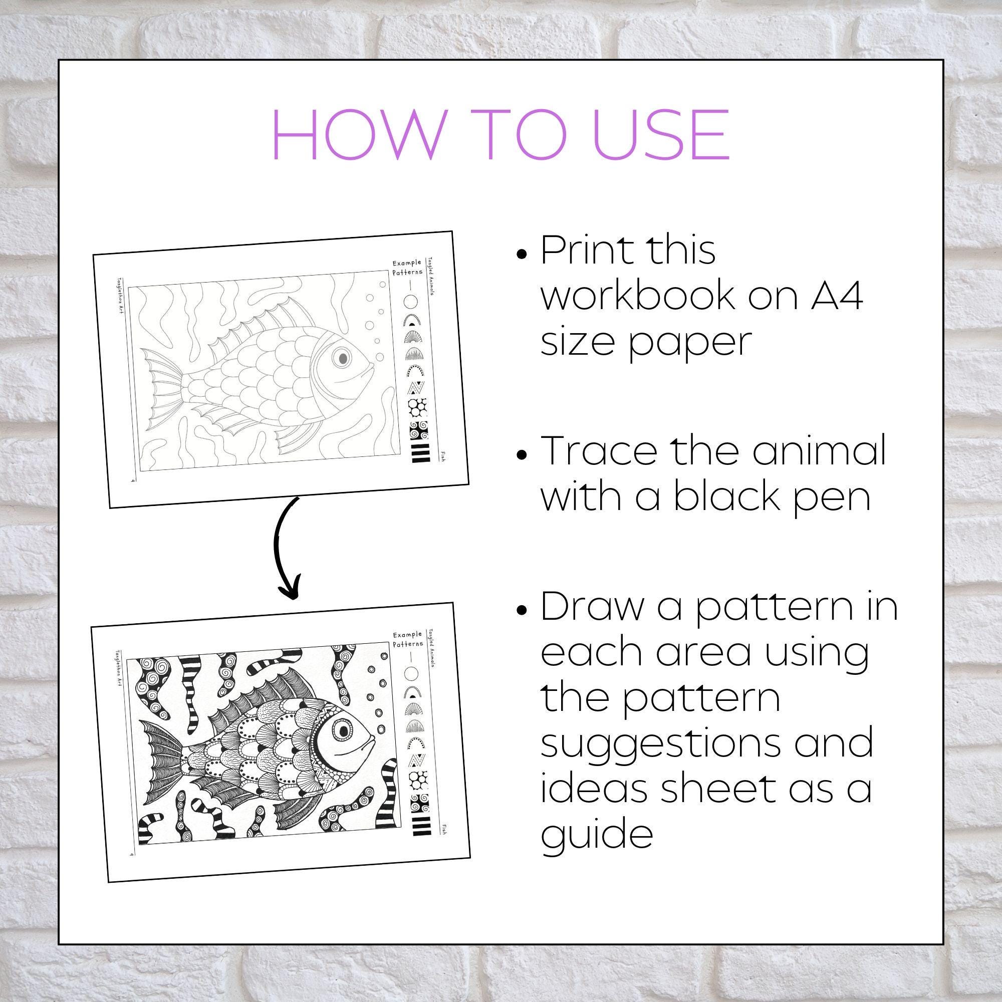 12 Animal Zentangle Templates With Pattern Examples and Ideas Sheet ...