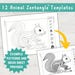 12 Animal Zentangle Templates With Pattern Examples and Ideas Sheet ...