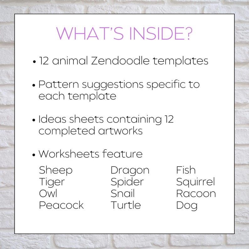 Animal Zen Doodle Templates: Draw Animals Using Patterns (includes 12 ...