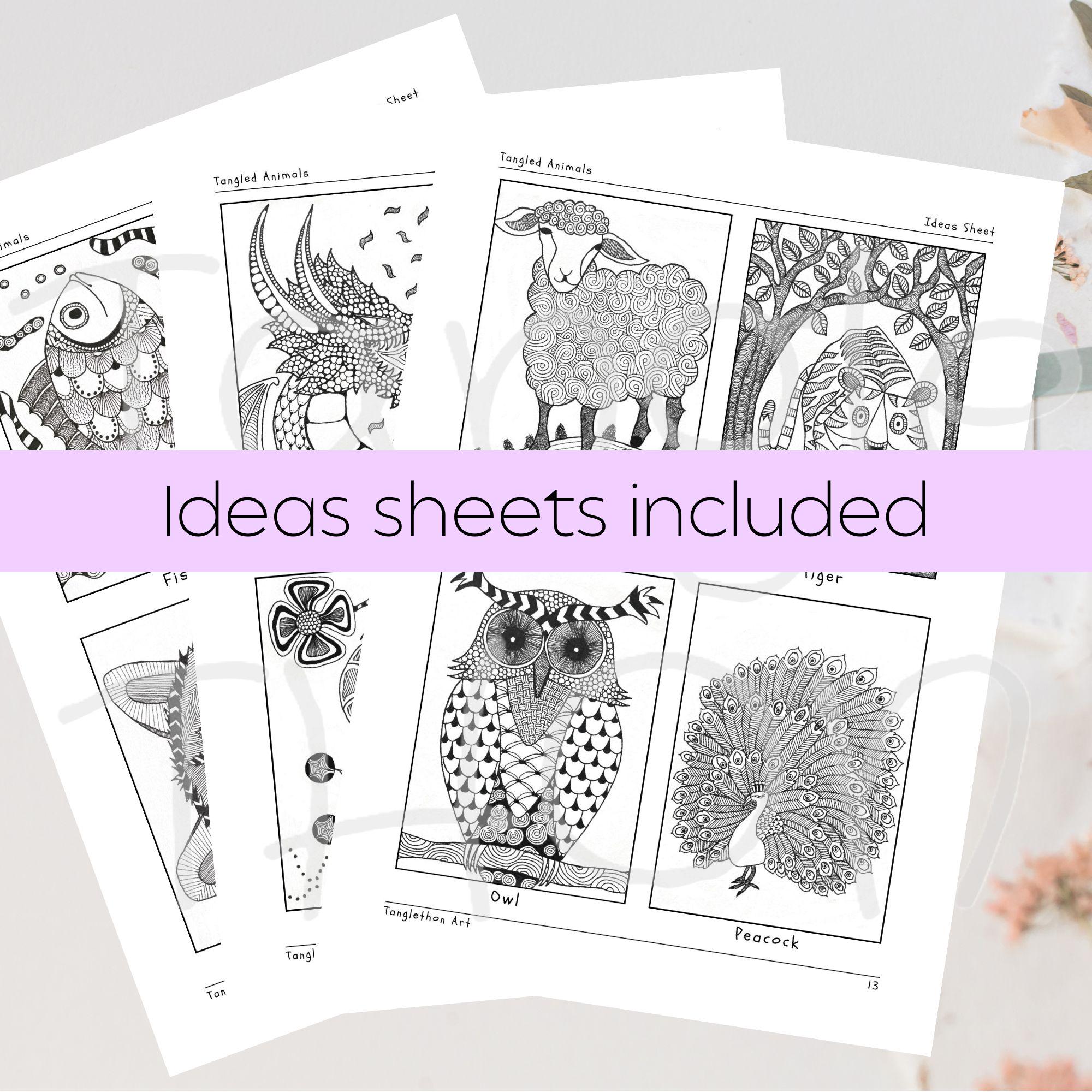 12 Animal Zentangle Templates With Pattern Examples and Ideas Sheet ...