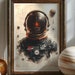 Teen Boy Astronaut Space Poster, Bedroom Art, Game Room Art, Moody ...