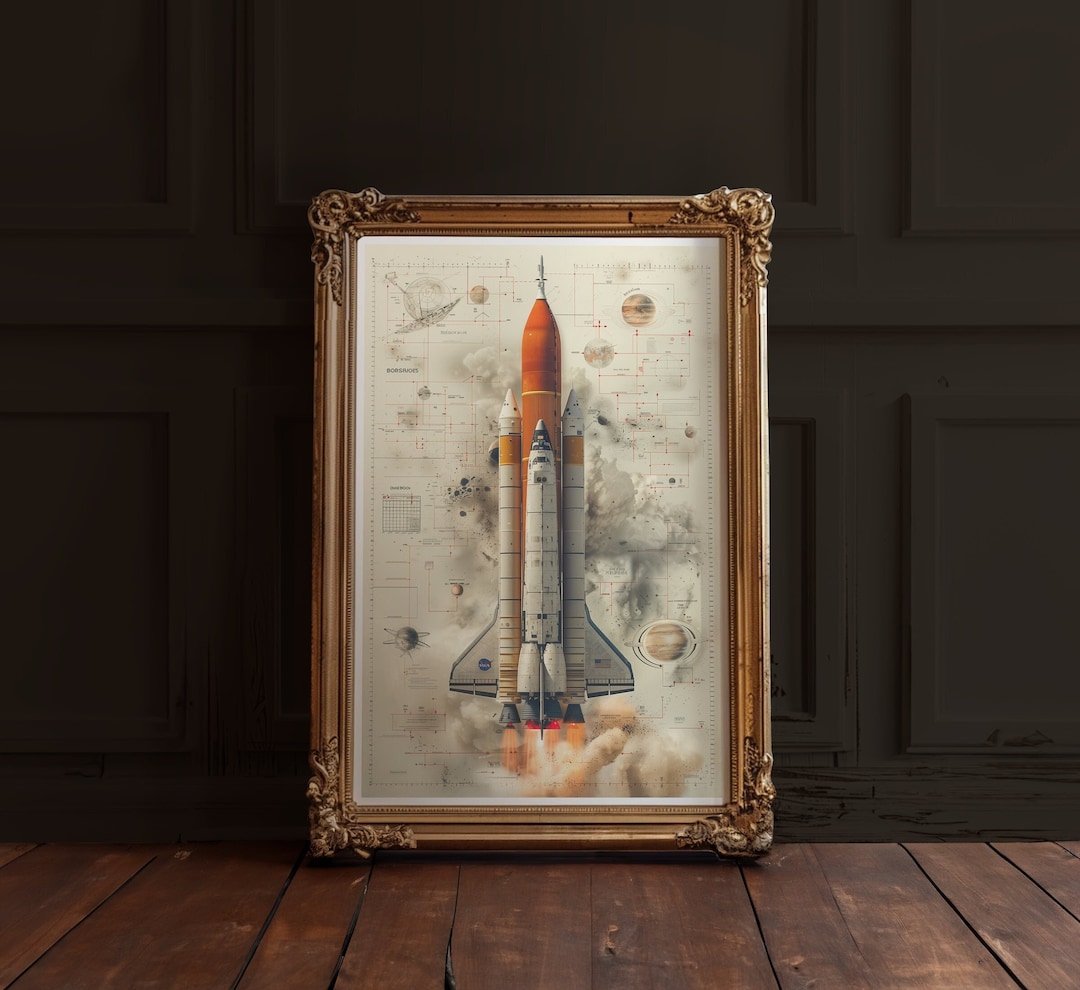 NASA Space Shuttle Launch Poster, Rocket Decor for Space Enthusiasts ...