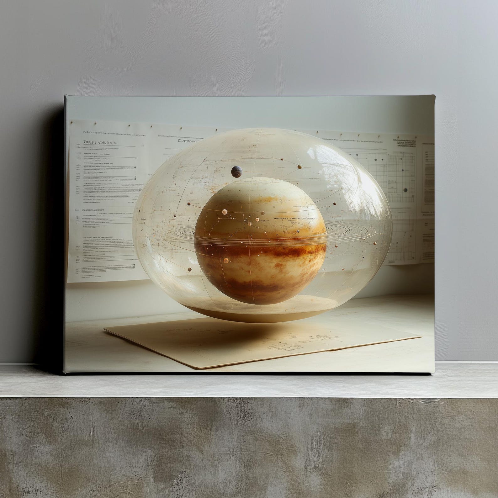 Jupiter Orbital Canvas Art, Futuristic Space Wall Decor, Modern ...
