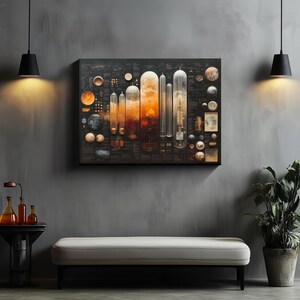 Futuristic Science Wall Art, Space Exploration Canvas With Technical ...