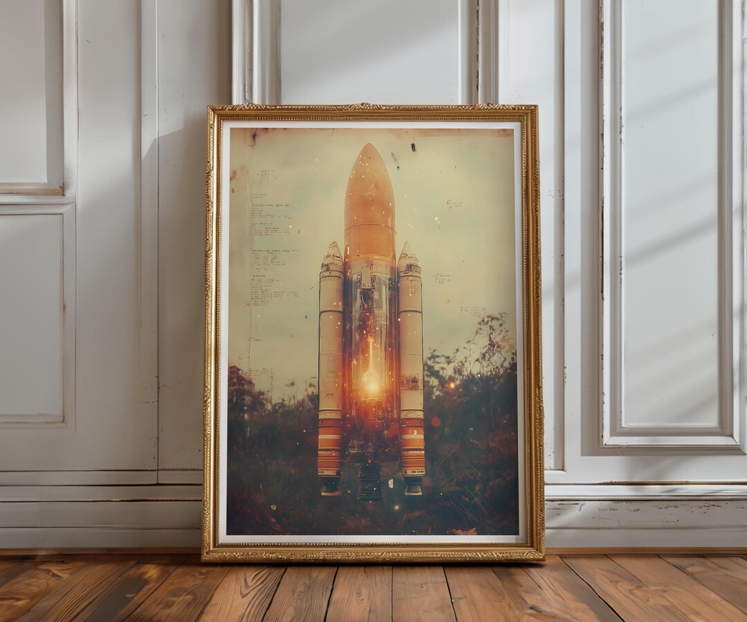 Rocket Launch Poster | Nasa-inspired Sci-fi Wall Art | Vintage Space ...