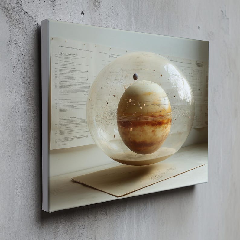 Jupiter Orbital Canvas Art, Futuristic Space Wall Decor, Modern ...