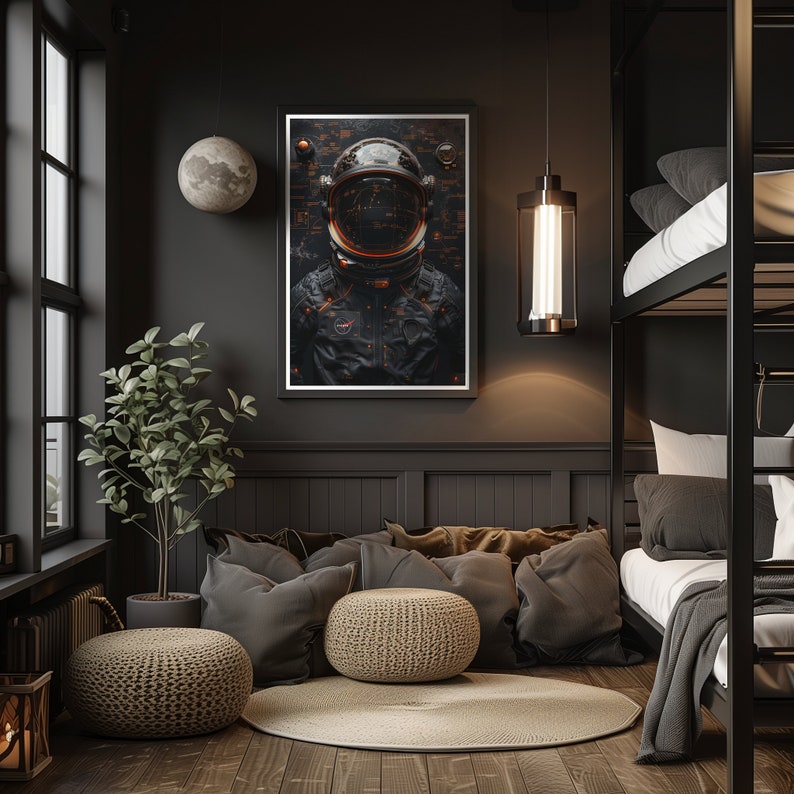 Galactic Explorer Astronaut Poster | Moody Space Wall Art | Futuristic ...