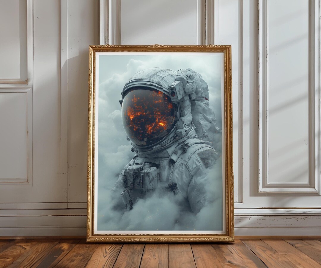 Teen Boy Space Astronaut Poster, Bedroom Art, Game Room Art, Moody ...