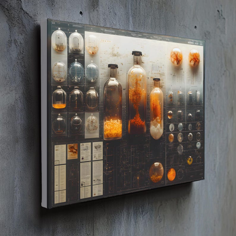 Futuristic Science Lab Canvas Art, Modern Wall Decor for STEM Lovers ...