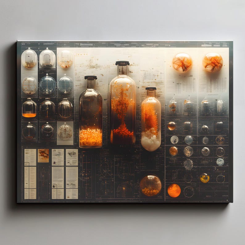 Futuristic Science Lab Canvas Art, Modern Wall Decor for STEM Lovers ...