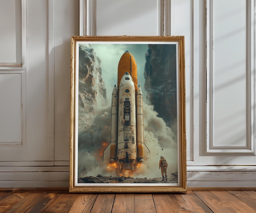 Space Shuttle Launch Poster | Retro NASA Rocket Art Print | Vintage ...