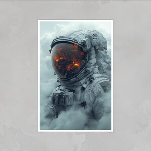 Teen Boy Space Astronaut Poster, Bedroom Art, Game Room Art, Moody ...