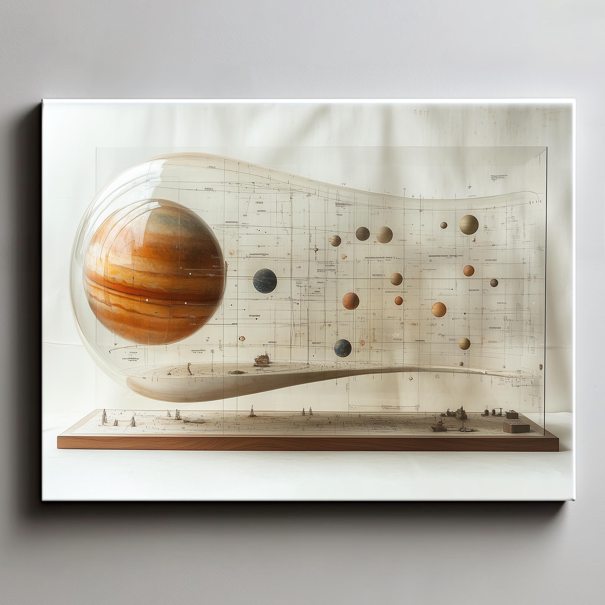 Solar System Orbit Art Canvas, Modern Space Wall Decor, Astronomy Lover ...