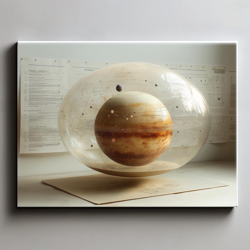 Jupiter Orbital Canvas Art, Futuristic Space Wall Decor, Modern ...