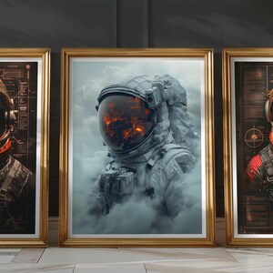 Teen Boy Space Astronaut Poster, Bedroom Art, Game Room Art, Moody ...