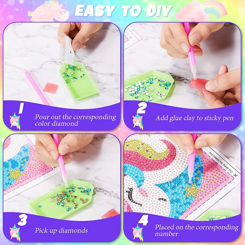 Diamond Art Kids Diamond Painting Kit DIY 5D 5D Painting - Etsy