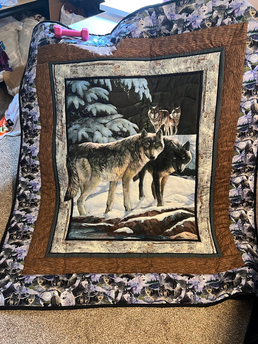Handmade 53x60” Wolf Quilt, Extra Thick Batting - Etsy