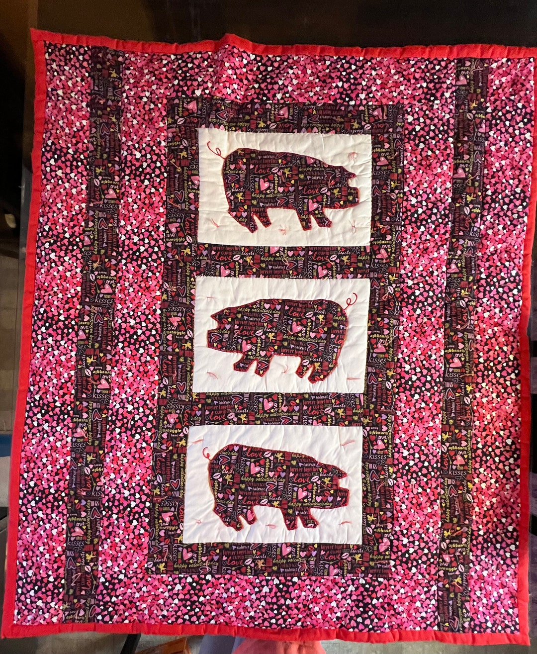 Embroidered Pig Quilt, Perfect for a Baby Shower or Infant Also for ...