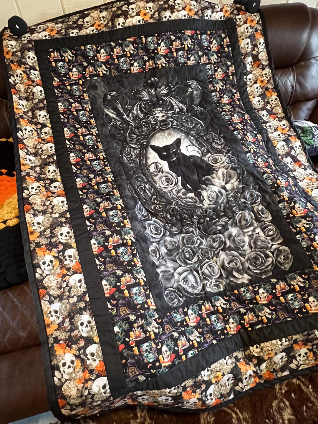 Gothic Cat Quilt 4’x5’7” Hand Made - Etsy