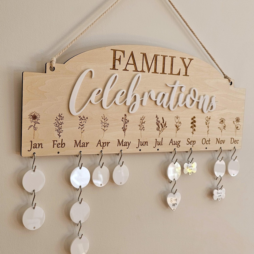 Personalised Celebration Calendar - Etsy