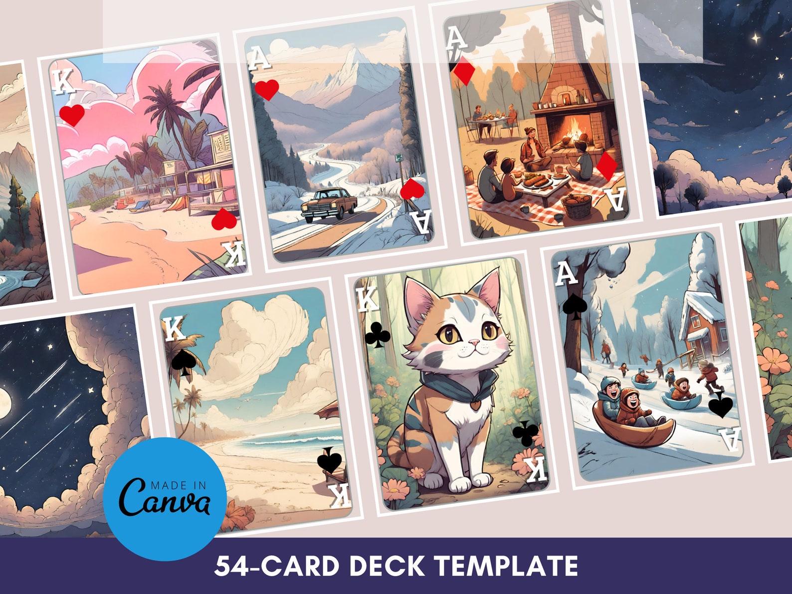 Custom Playing Cards, Playing Cards Template, Personalized Cards, Deck ...