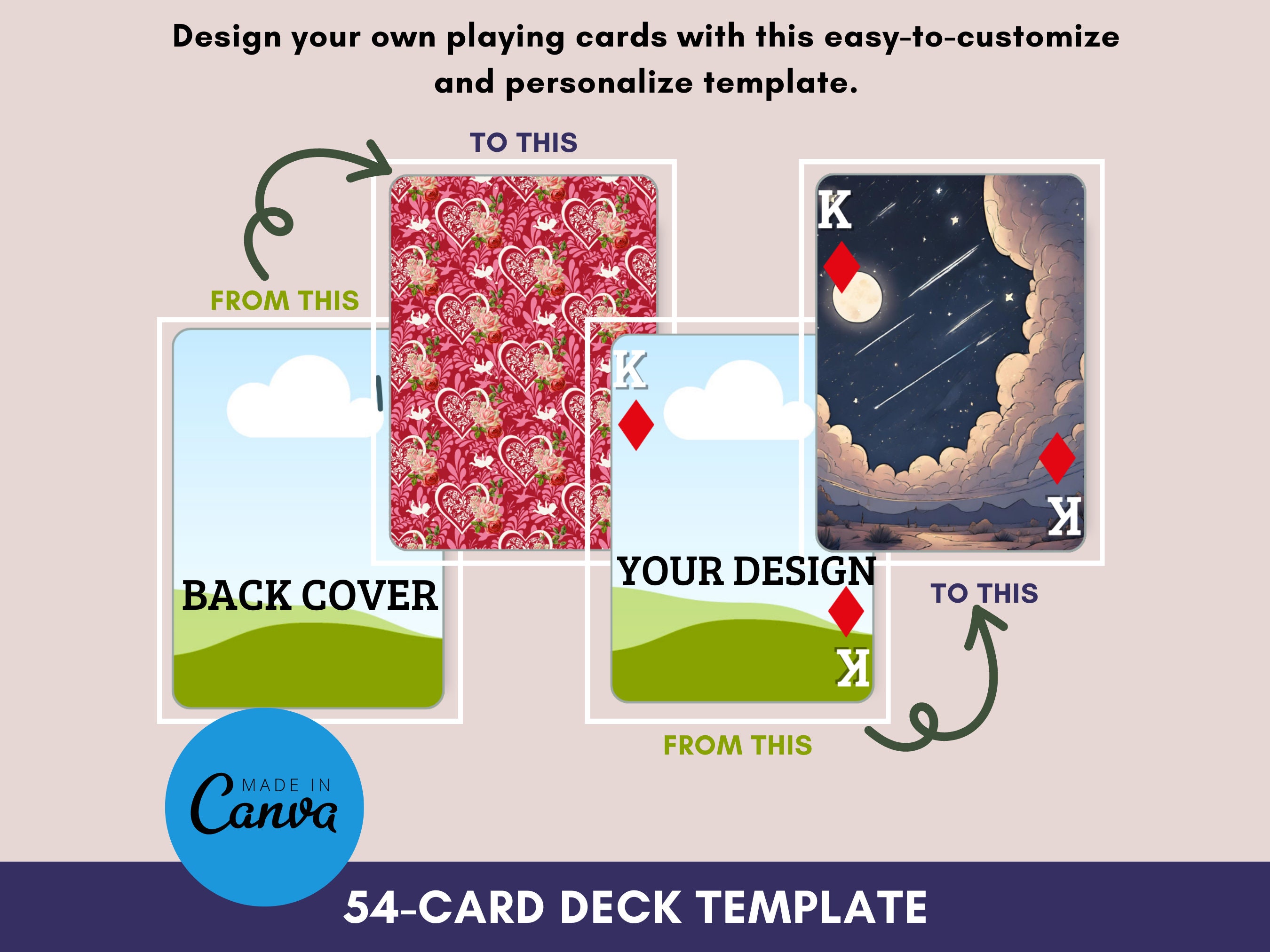 Custom Playing Cards, Playing Cards Template, Personalized Cards, Deck ...