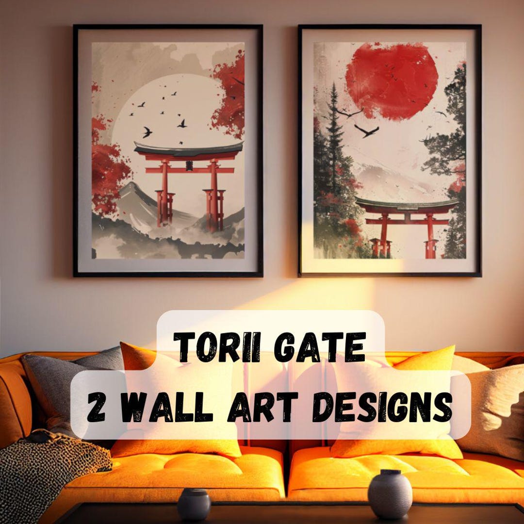 Torii Gate Art Print, Digital Download, 2 Motifs in 5 Sizes, Japanese ...