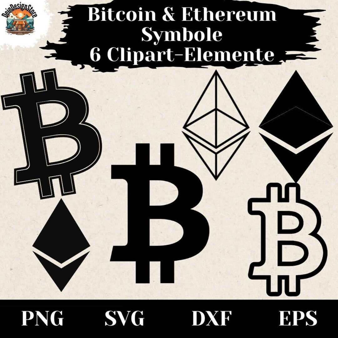 Bitcoin / Ethereum Logo/symbol Clipart Bundle Vectorized, Cards, Canva ...