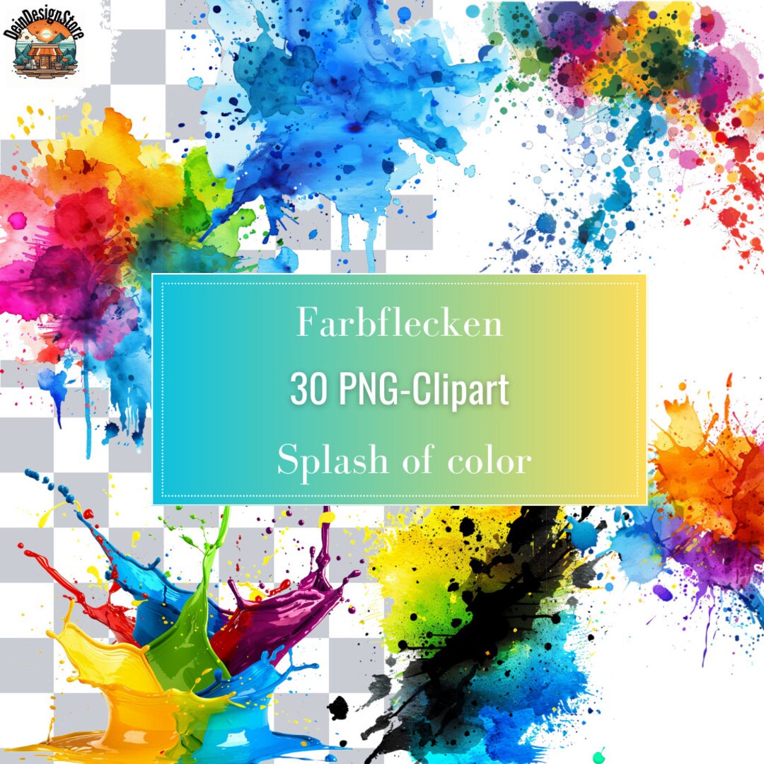 Clipart Paint Stains / Paint Blobs, Watercolor, Cards, Word, Canva ...