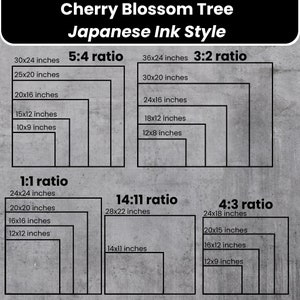 Cherry Blossom Tree Print Art, Digital Download, 3 Motifs in 5 Sizes ...