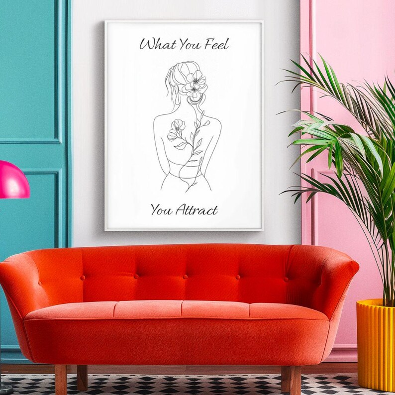 Women Positive Affirmation Line Drawing Art Print, Digital Download, 6 ...