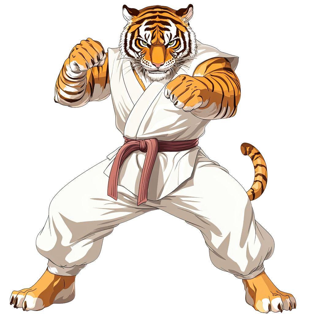Anime Fighters Animals Clipart Bundle Design Elements, White and ...