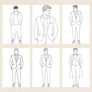 Men Fashion Templates Adults Coloring Pages Design Print Templates, 30 ...