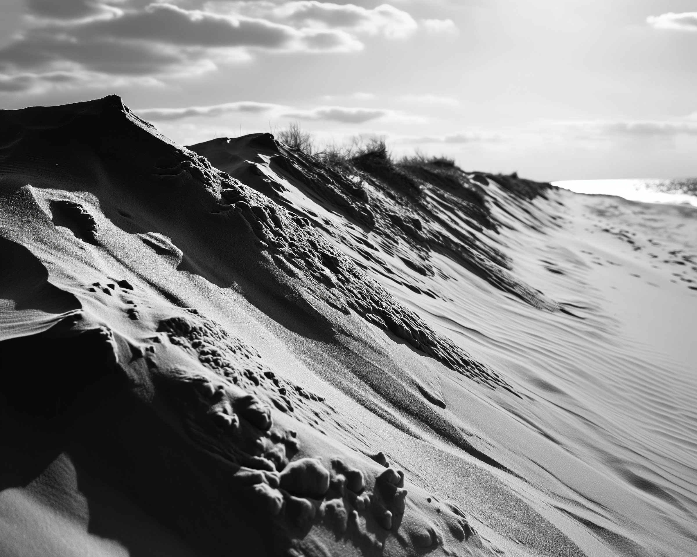 Black and White Beach Sand Dunes: Minimalist Coastal Photography - Gift ...