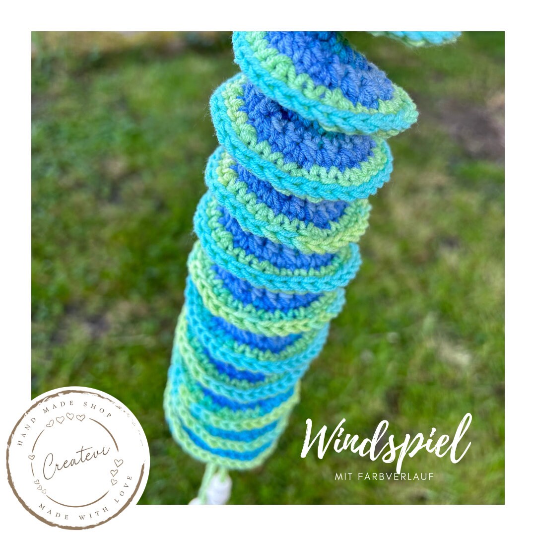 Crocheted Wind Chime Wind Spinner Garden Balcony Terrace Crochet Spiral ...